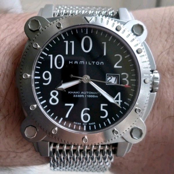 Hamilton Below Zero Diver Watch H785150 1000m Khaki Navy Automatic ...