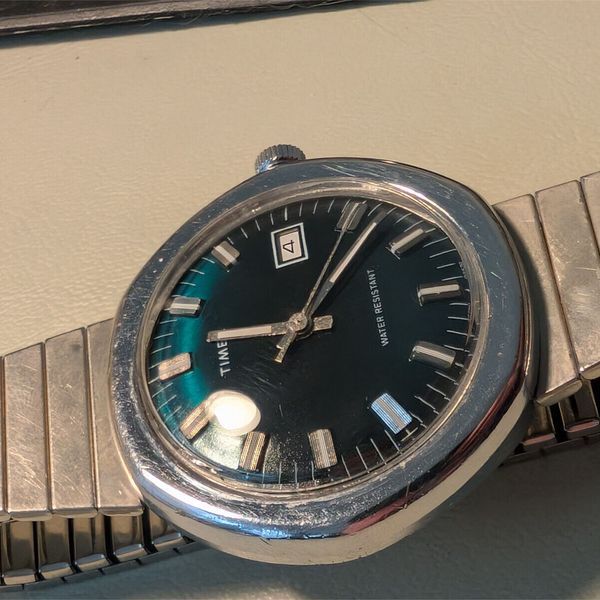 1976 Timex hexagon emerald dial Marlin watch | WatchCharts Marketplace