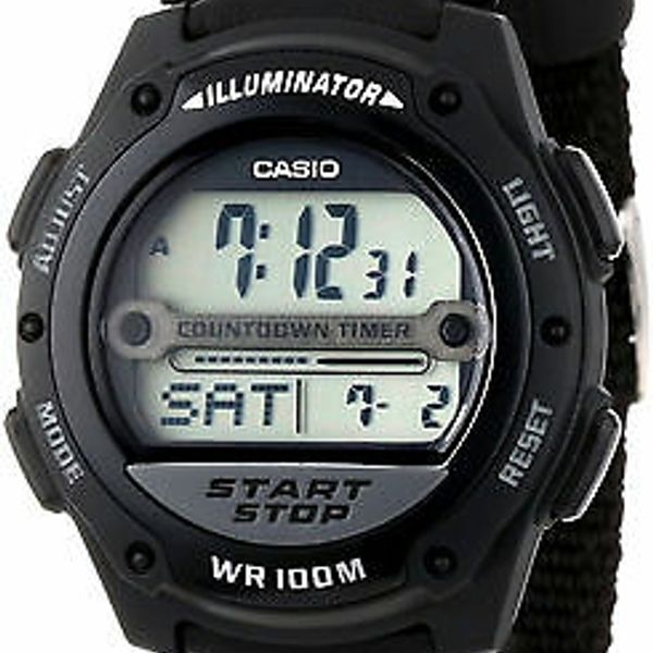 Casio Original W-756B-1A New Digital World Time Mens Watch WR Black ...