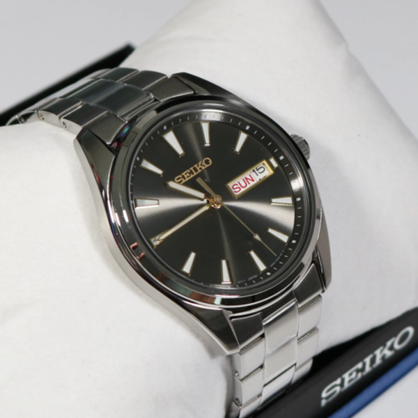 Seiko Quartz Grey Dial Stainless Steel Men's Watch SUR343P1 ...