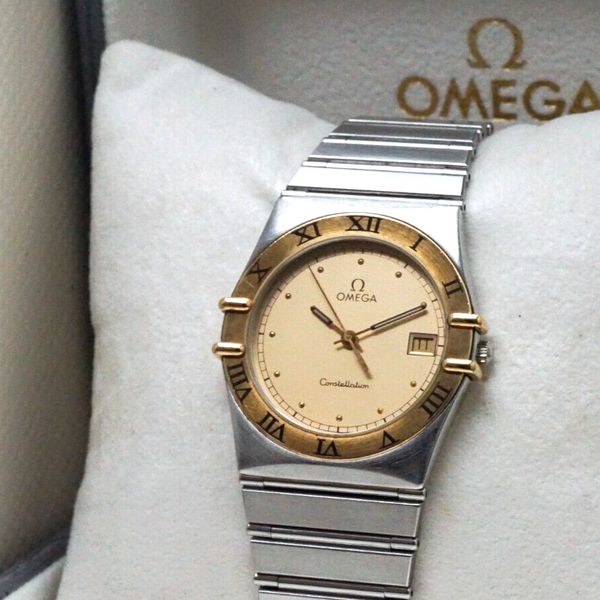 [New Battery / Box] OMEGA Constellation 18K Gold Steel 32mm Quartz Men ...