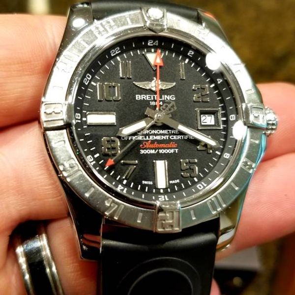 Breitling Avenger 2 GMT Seawolf dial, recently serviced, custom full ...