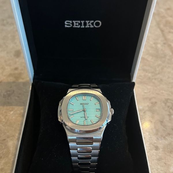 Seiko Nautilus Mod in Tiffany Blue Dial | WatchCharts Marketplace