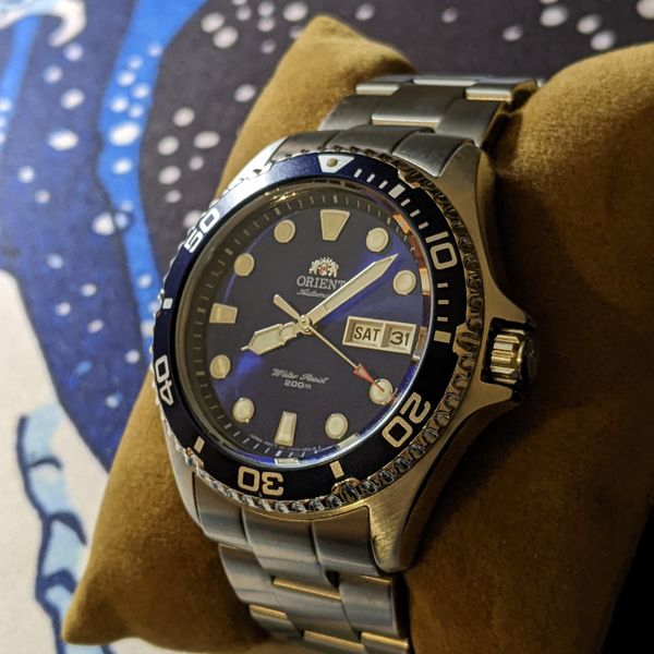 [WTS] Blue Orient Ray II with Upgraded Islander Solid Link bracelet ...