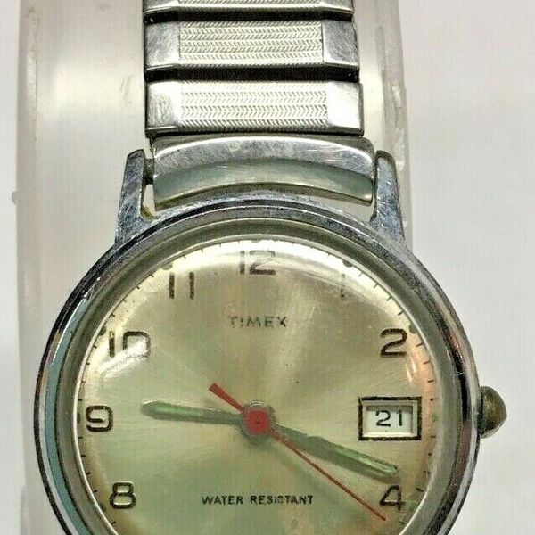 Vintage 1971 Timex Marlin Wristwatch Wind Up Silvertone 23570 2571 ...