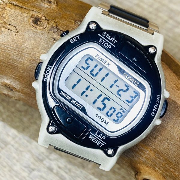 Vintage Rare Timex Quartz Digital Tilted Stealth Watch 100m water ...