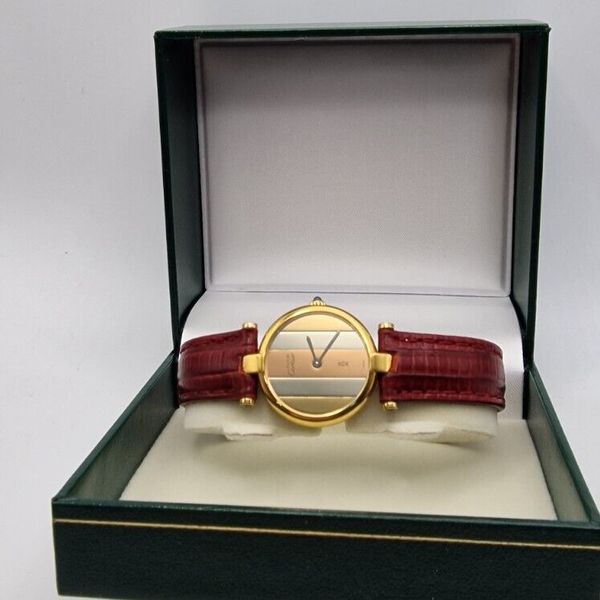 Must de Cartier Vendome 18ct Gold on Silver Lady's Watch with Tri ...