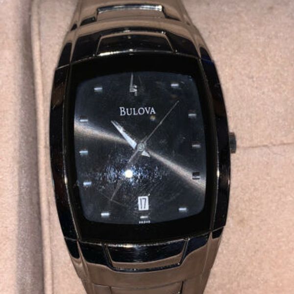 Bulova C876727 Black Dial Silver Stainless Steel Band Men's Wrist Watch ...