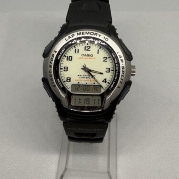 Casio WS-300-7 Original 10 Lap Memory Analog Digital Sport Mens Watch ...