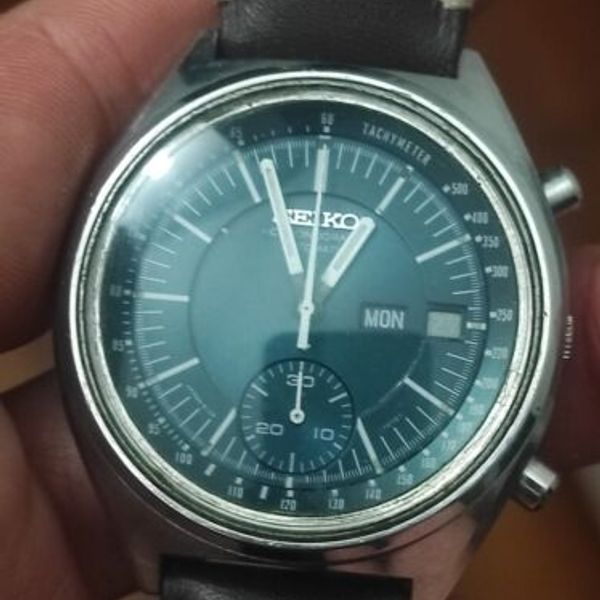 Seiko 6139-7070 Automatic Chronograph Baby Jumbo Blue Dial ...