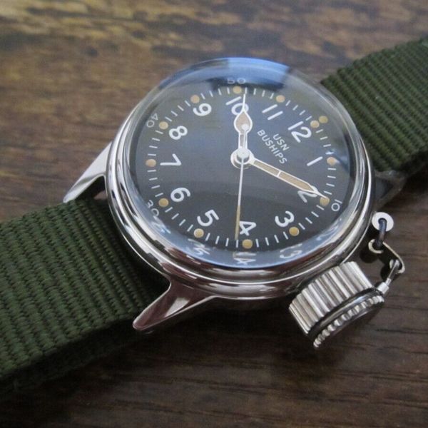 WW2 HAMILTON MILITARY WATCH A-11 CENTER SECOND USN BUSHIPS FROGMAN CASE ...
