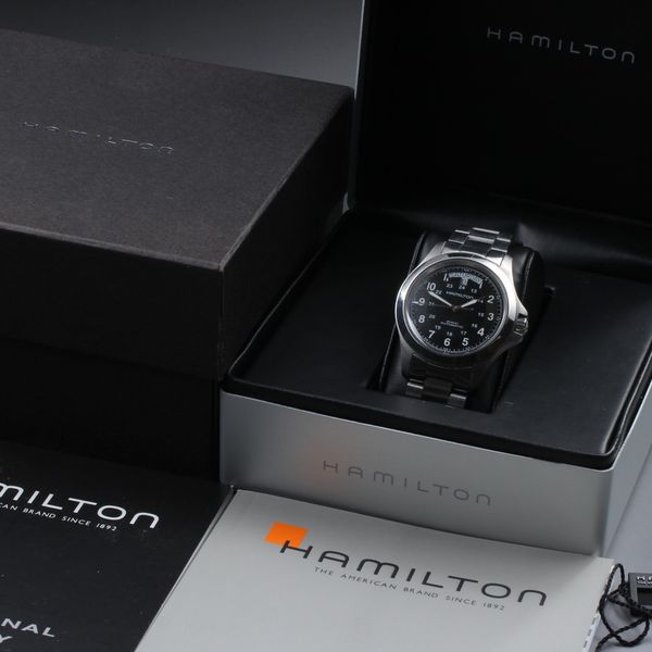 [ w/Box ] Hamilton Khaki Field King H644550 Day Date Black Automatic ...