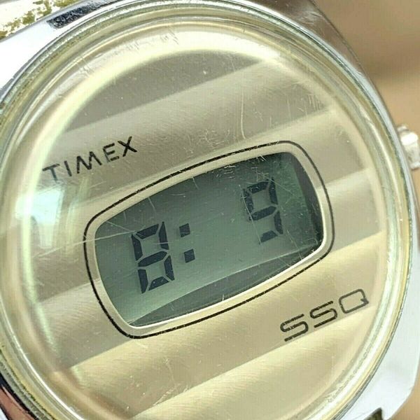 Timex SSQ Vintage Men's Digital Quartz Watch 36mm Two Tone Stainless ...