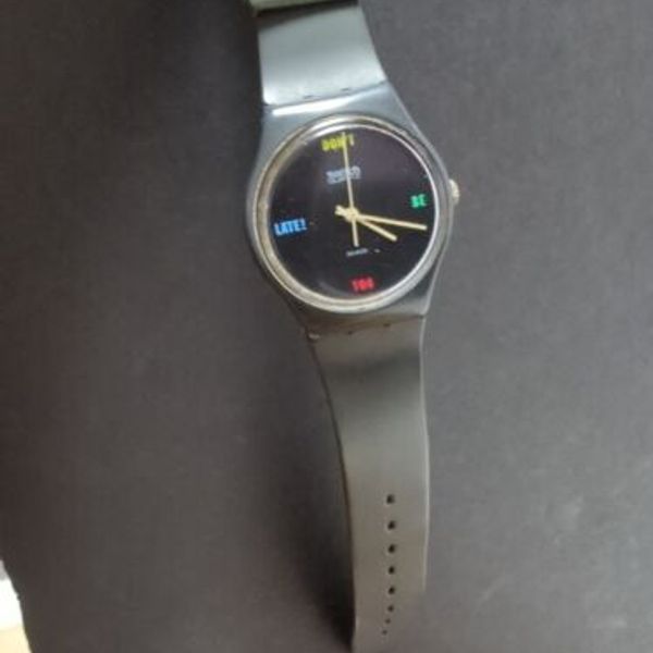 Swatch Watch, Rare, Vintage - Don't Be Too Late - Black/Charcoal 1985 ...