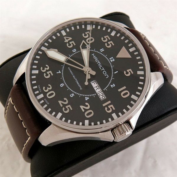 Men's Hamilton Khaki Pilot H647150 Day Date Automatic Wrist Watch | WatchCharts