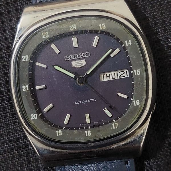 Seiko 5 Automatic 6309-8840 A Railway Time Day/Date Vintage Watch | WatchCharts Marketplace