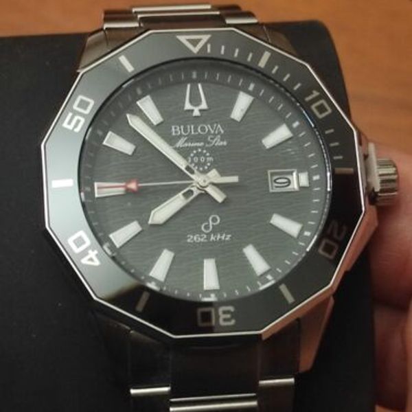 Bulova Marine Star Ceramic 262khz 200m ref. 96B434 Black Dial ...
