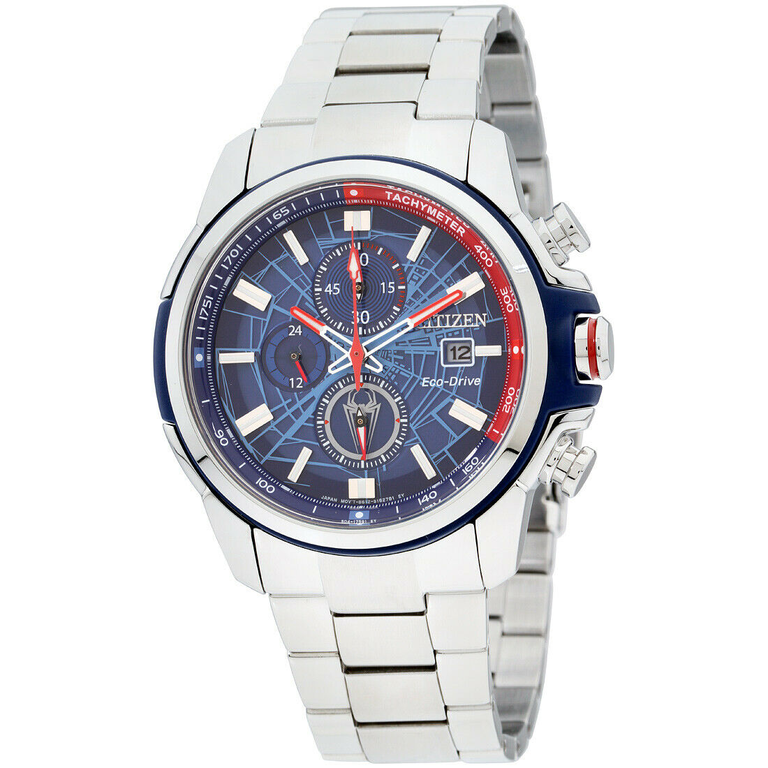 Citizen Marvel SPIDER-MAN Eco-Drive Men's Blue Dial Watch Wristwatch ...