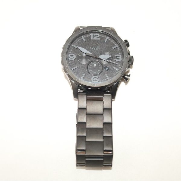 FOSSIL Nate Chronograph Black Dial Black Men's Watch JR1401 NEW NEEDS ...