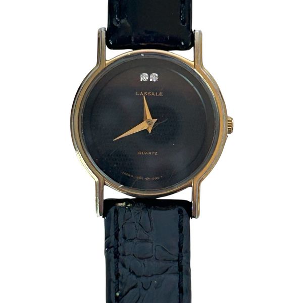 Seiko Lassale Ladies 22kt Gold Plated Diamond Dial Watch 1F20-0D29 22mm ...