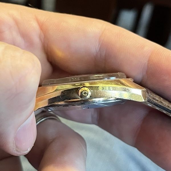 OMEGA ELECTRIC F 300HZ DATE GOLD FILLED BLUE DIAL DOESNâ T RUN NEEDS ...