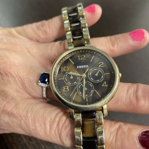 Vintage FOSSIL Tortoise Shell Relic Gold Accent Watch | WatchCharts ...