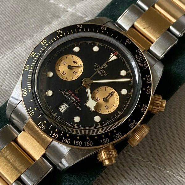 UNPOLISHED Tudor Black Bay Two Tone Chronograph Watch 79363N w/ Tag ...