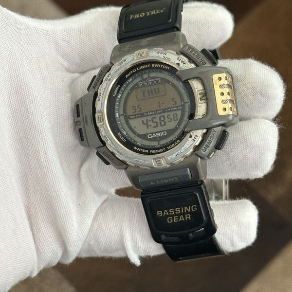 Rare Vintage Casio Pro Trek PRT-40 Bassing Gear Triple Sensor Digital ...