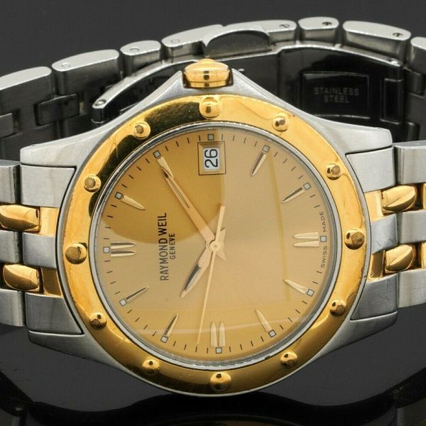 Raymond Weil Gold Tango Collection 5590 2-tone SS quartz men's watch ...
