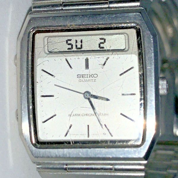 Seiko Alarm Chronograph 3 Jewels H557-531H Stainless Steel Watch ...