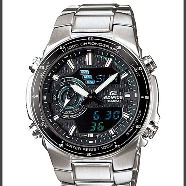 Menâ s Casio Edifice EFA-131 Stainless Steel Dual Time Watch with Light ...
