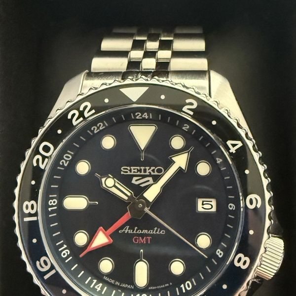 Seiko Men's SSK003 GMT Stainless Steel Watch Blue Dial *SAPPHIRE ...