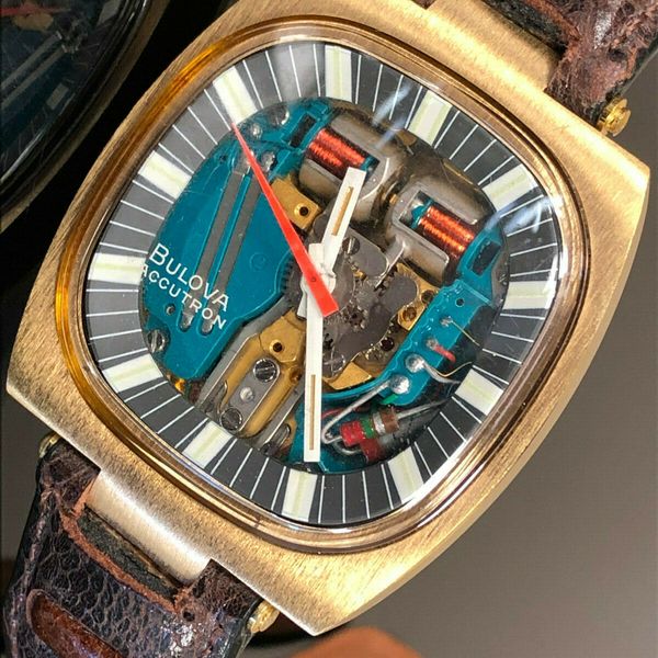 Vintage Bulova Accutron Spaceview N3 Gold Electroplate Oversize ...