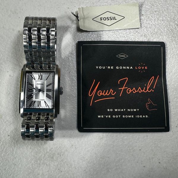 Fossil Carraway Stainless Steel Silver Dial Quartz FS6008 Men's Watch ...