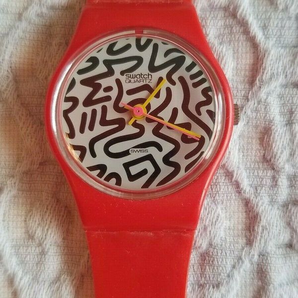 Vintage Swatch Watch 1984 Squiggly LR104 Ladies Quiggly | WatchCharts ...