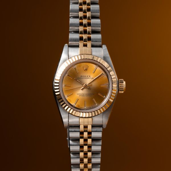 FS: 1994 Rolex Ladies Two-Tone Oyster Perpetual 67193 Tropical ...