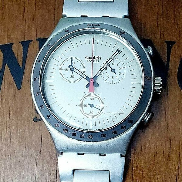 SWATCH AG-1995 Irony Aluminum Chronograph Quartz Men's Swiss Made Watch ...