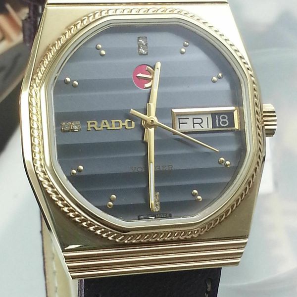 Vintage Original Rado Voyager Automatic Day Date Mens Gents Wrist Watch ...