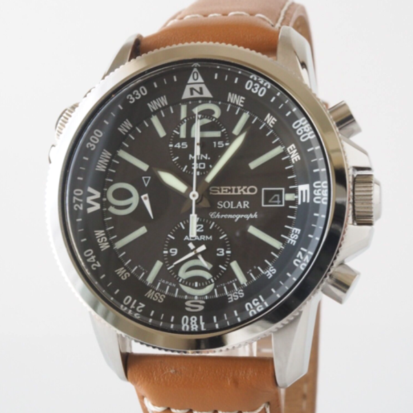 Seiko Prospex SSC081/V172-0AG0 Chronograph Solar Black Dial Men's 42 mm ...