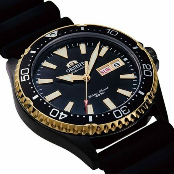 Men Orient Kamasu Black Ray 41.5mm RA-AA0005B19 Rubber Diver Automatic ...
