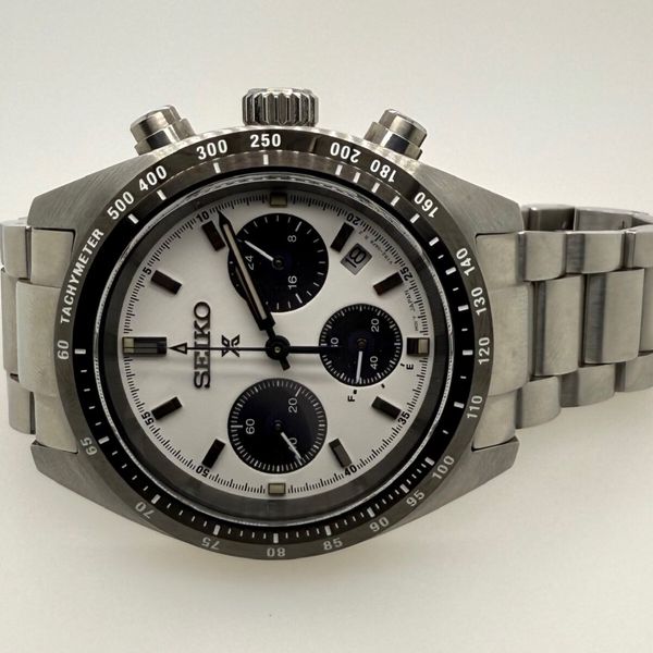 Seiko SSC813 Prospex White Dial Speedtimer Solar Watch 100m Pre Owened ...