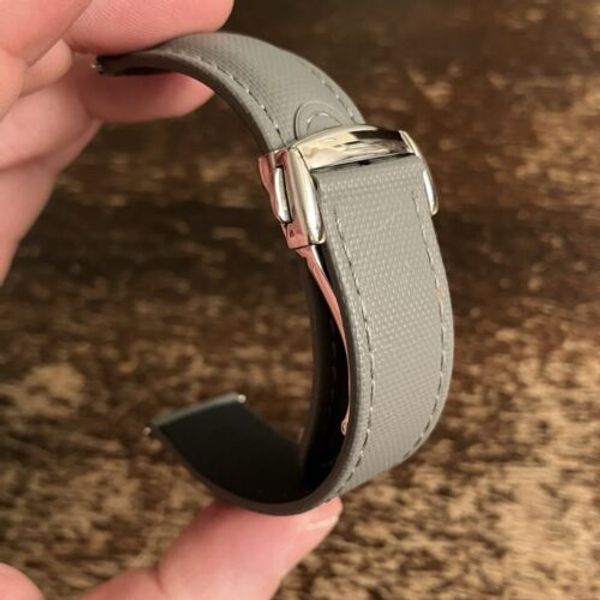 Artem Sailcloth Strap Grey, Deployant Clasp, 19mm, Grand Seiko ...