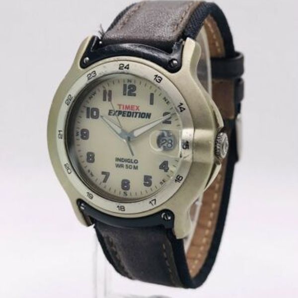 Timex Expedition Indiglo WR50M - Leather Nylon Strap - New Battery! | WatchCharts