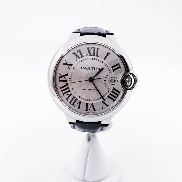 Cartier Ballon Bleu Silver Dial 42mm Automatic Watch Steel Leather ...