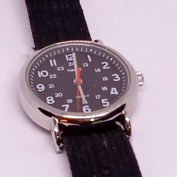 MEN'S TIMEX WEEKENDER BLACK 12/24 30MM DIAL - BLACK BAND | WatchCharts ...