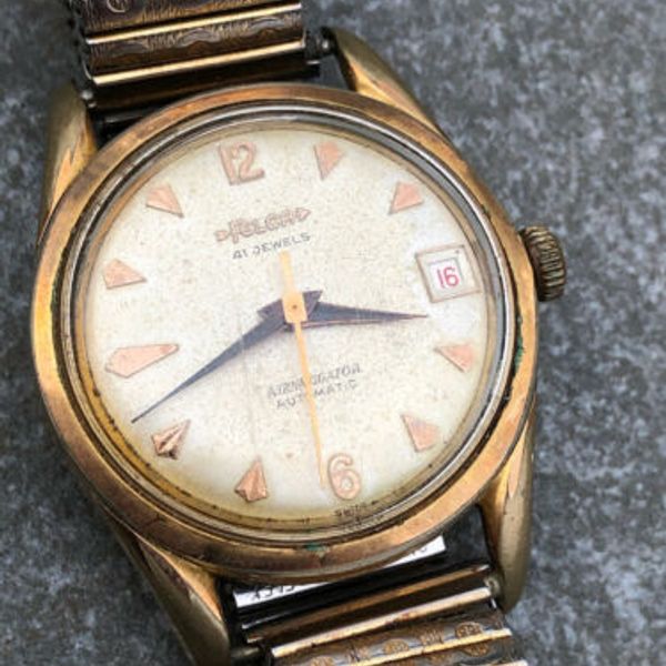 VINTAGE FELCA AIR NAVIGATOR 41 JEWELS AUTOMATIC GENTS WRISTWATCH ...