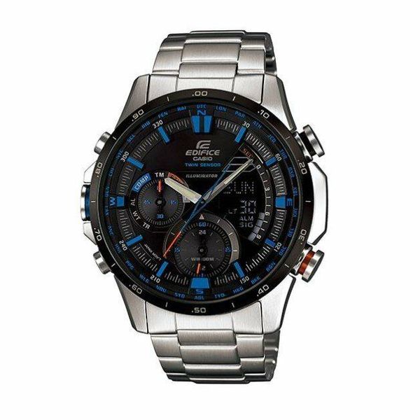 ERA-300DB-1A2 CASIO EDIFICE BLACK TWIN SENSOR MENS WATCH ERA300 ...