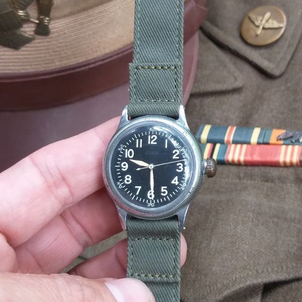 1944 USAAF Elgin A-11 Military Air Force Pilot's or Navigator's Watch ...