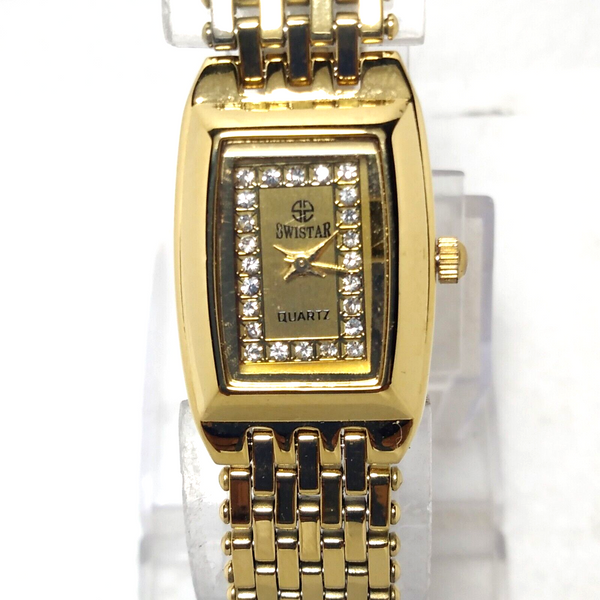 whoMen's Watch Vintage swistar quartz golden Dial Cell Analog Wrist ...