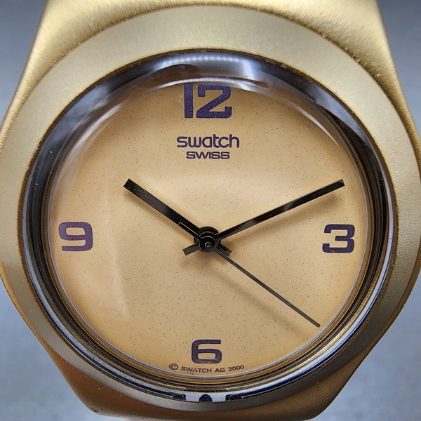 Swatch Irony Falling Star Gold Watch Women 33mm Gold Dial Gold Tone ...